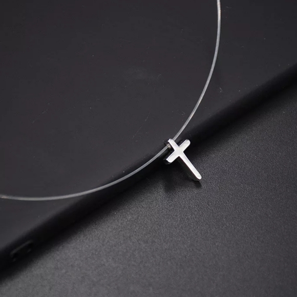 invisible choker adjustable chain | Jewelry | Cross Pendant Invisible ...